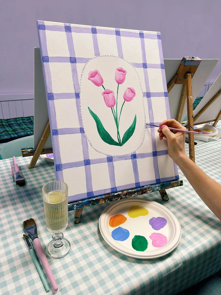 23/05/2026 - Gingham Tulips – Brush and Bubbles